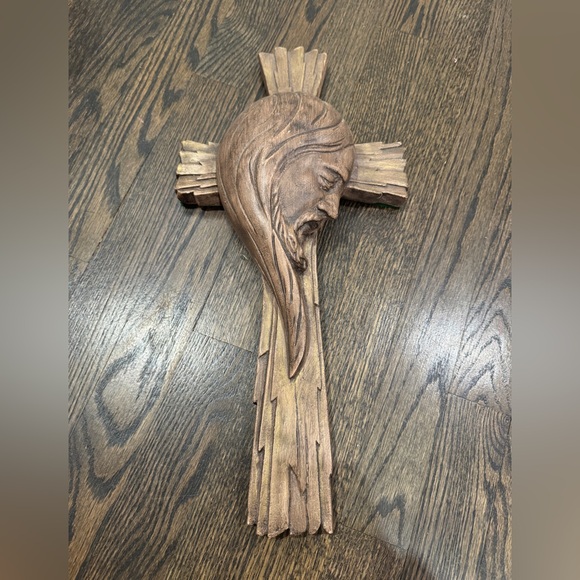 Art | Vintage Wooden Crucifix Jesus Bust Cross Christianity Catholic ...